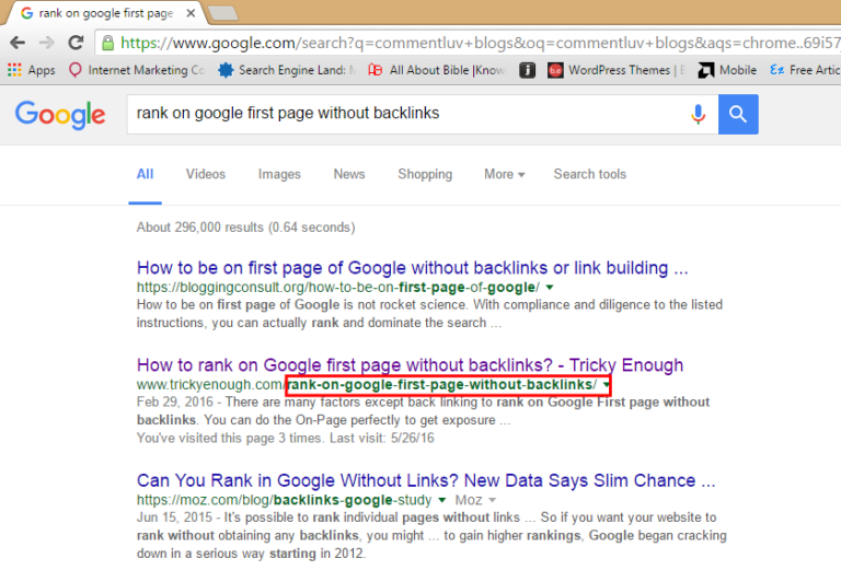 Does Google Count Keywords in the Url? - Tricky Enough