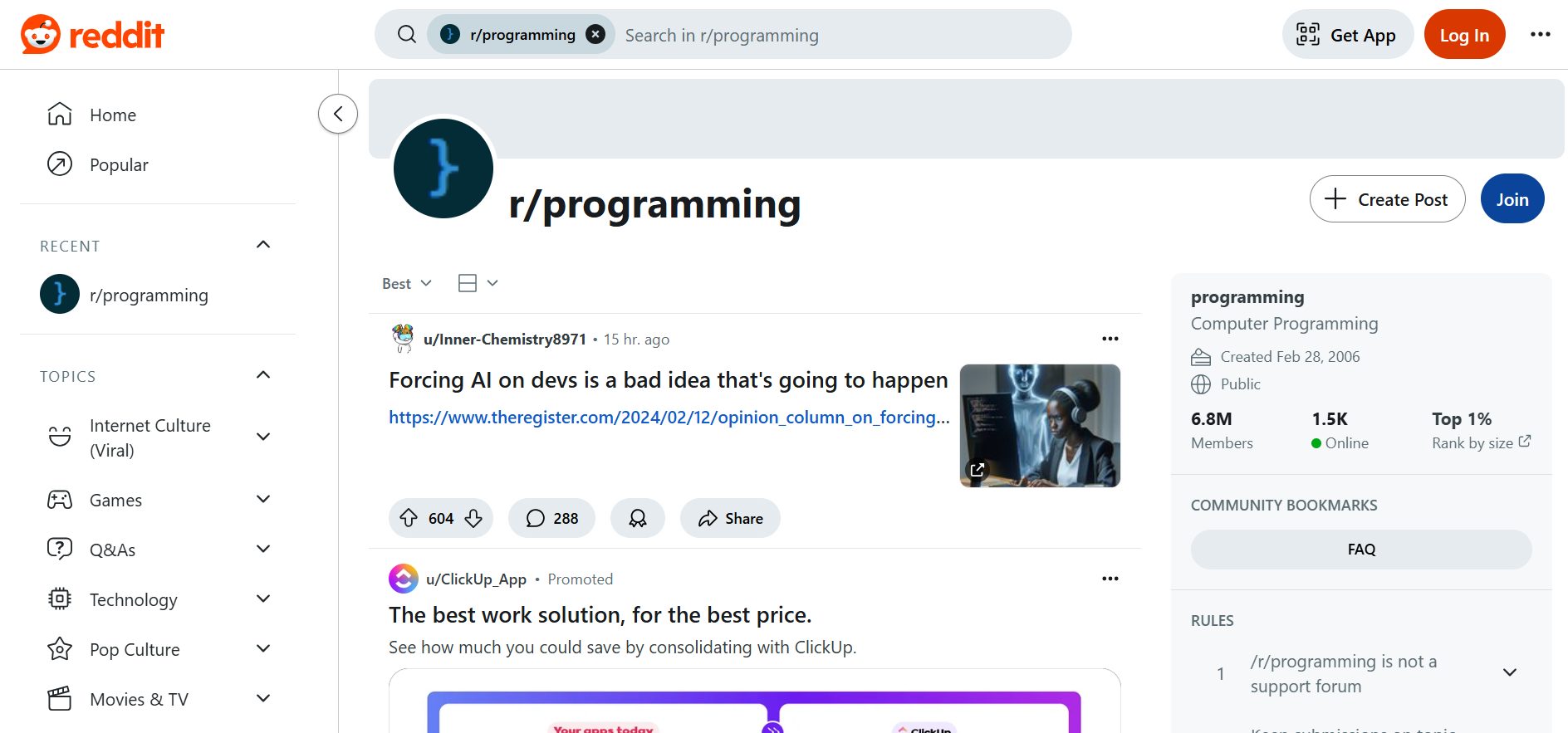 Top 10 Reddit's Subreddits for Software Developers